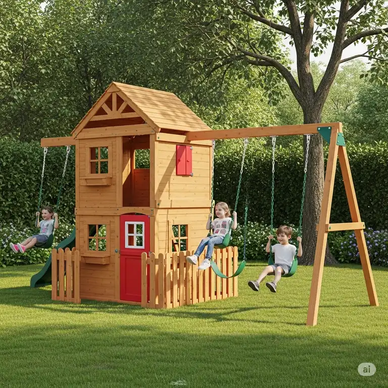 7 Best Wooden Swing Set with Playhouse Options for Ultimate Backyard ...